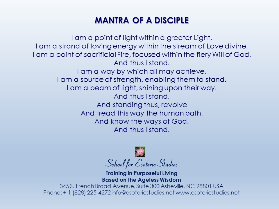 Pearls of Wisdom - Meditation Mantras: School for Esoteric Studies